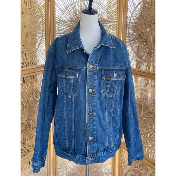 Lee | Jackets & Coats | Lee Heavy Denim Trucker Work Jacket Mens L ...